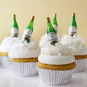 Champagne Bottle Cupcake Topper Kit - (12) Mini Champagne Bottle ...