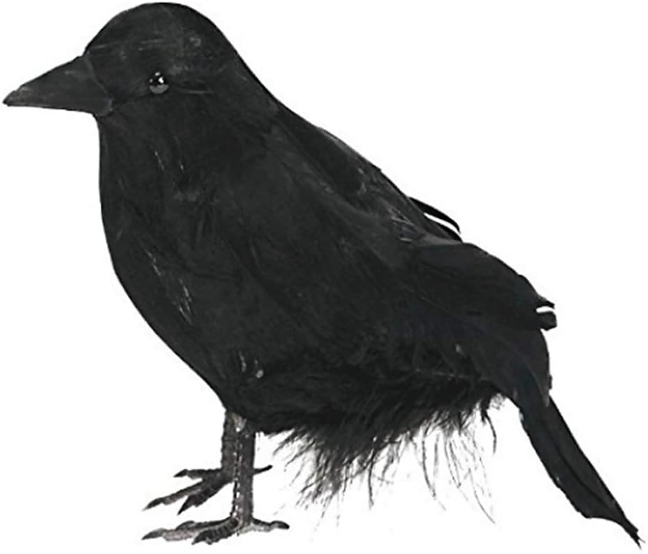 Amazon.com: MJcofee Halloween Black Fake Crows Feathered Realistic Bird ...