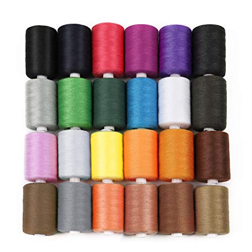 HAITRAL Sewing Thread Sets - 24-Color Spools Thread Mixed Cotton, 1000 ...