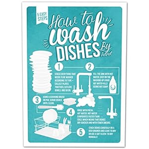 How to Wash Dishes Infographic Poster - A4 Print: Amazon.co.uk: Kitchen ...
