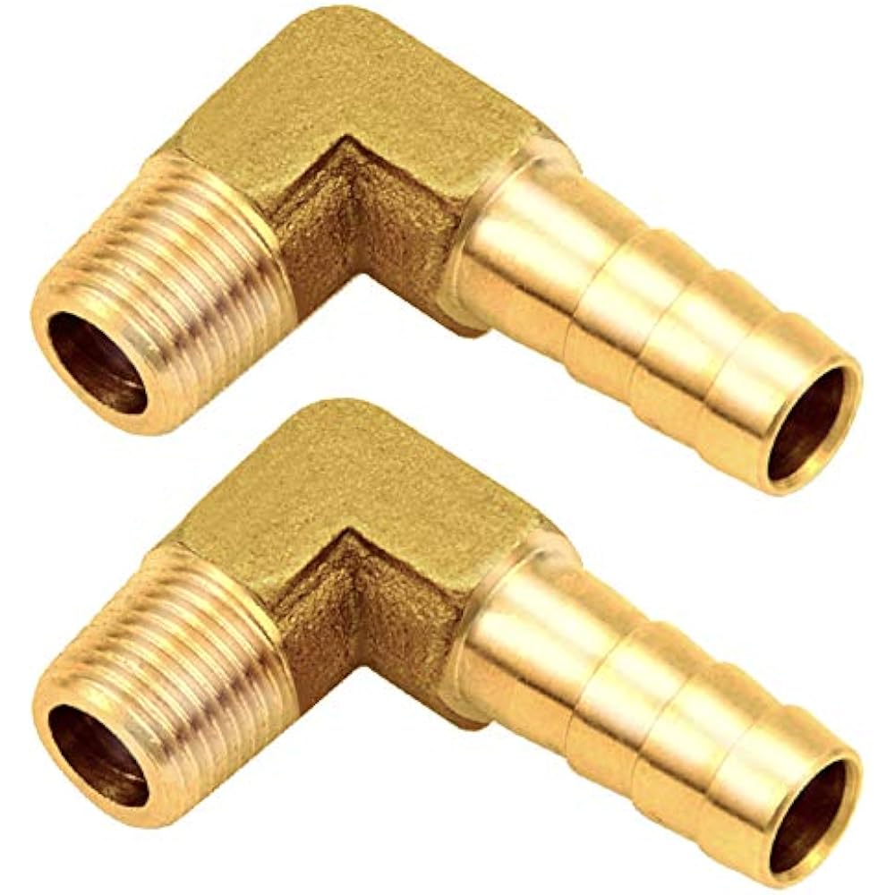 Brass Hose Fittings 90 Degree Elbow 3 8 Barb To 1 2 NPT Male Pipe Of