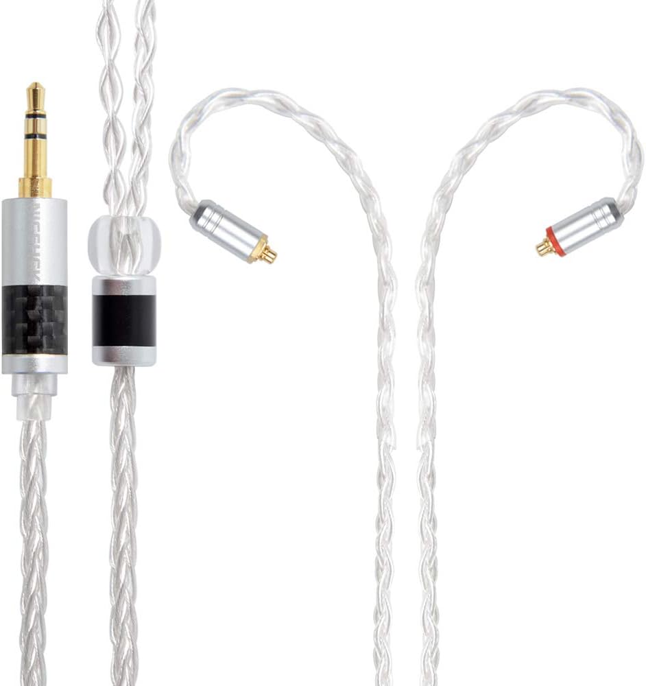 Amazon | NICEHCK CY1 8芯 イヤホンケーブル 純銀 MMCX 3.5mm 金属製コネクタ 着脱式 柔らかい アップグレードケーブル 3極 1.2m DIYイヤホンの ...