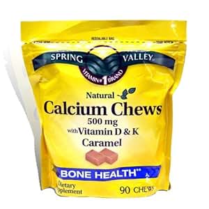 Amazon.com: Spring Valley - Calcium Chews with Vitamin D & K, Caramel ...