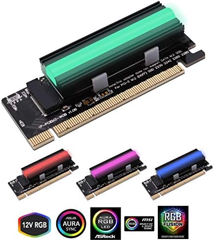 EZDIY-FAB NVME PCIe Adapter with 12V ARGB Heatsink SSD Cooler,M.2 NVME SSD to PCI Express ...
