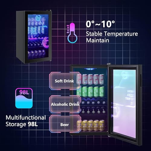 Mua HCK Gaming Mini Fridge 126 Can, Gaming Fridge with Cyberpubk RGB ...
