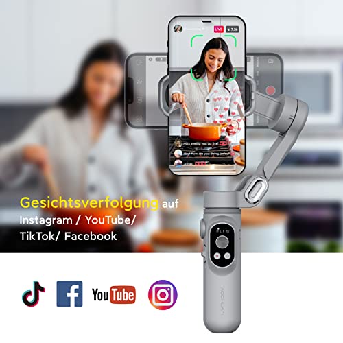 Gimbal Stabilizer for Smartphone w/LED Light Face Tracking Inception ...