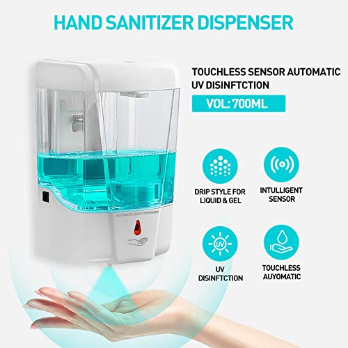 Touchless Automatic Hand Sanitizer Dispenser, Gel Wall Mount Hands Free ...
