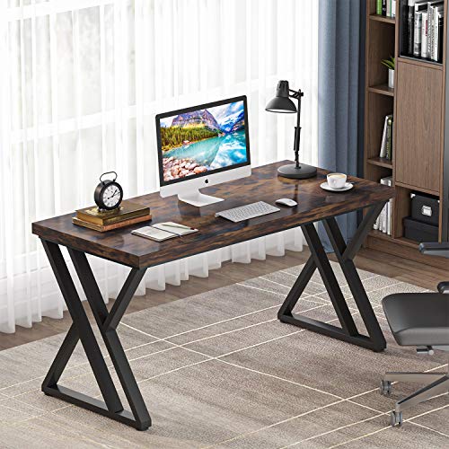 Tribesigns Writing Computer Desk, 55 inch Heavy Duty Study Desk with Z ...