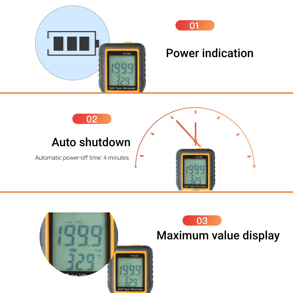 Mua Walfront Vibration Meter, Split Type Digital Vibration Tester ...