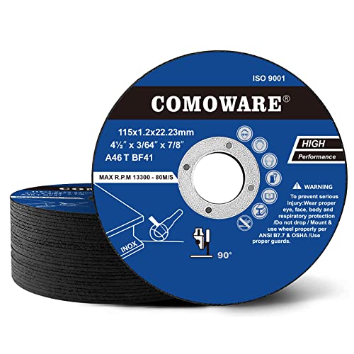 COMOWARE 4 1/2" Cut Off Wheel 25 Pack, Cut Off Wheels 4 1/2 x 7/8 Inch ...