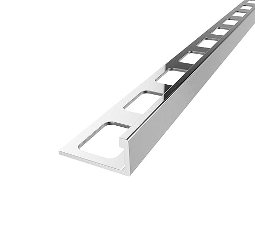 Primary Bright Anodized .38 in. x 96 in. Aluminum L-Shape Tile Edge ...