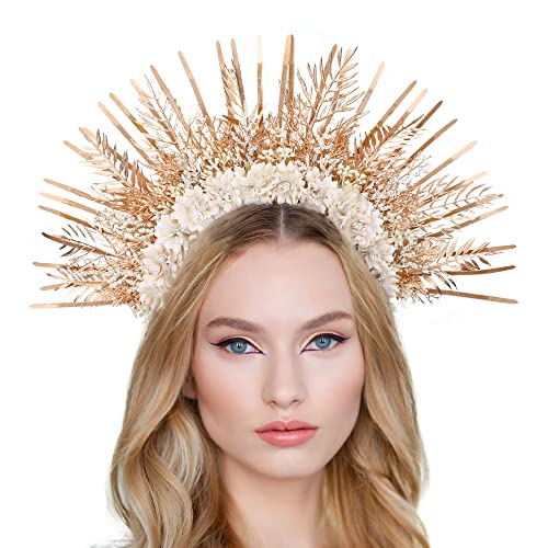 COSUCOS Queen Halo Crown Headpiece - Renaissance Spiked Virgin Mary ...