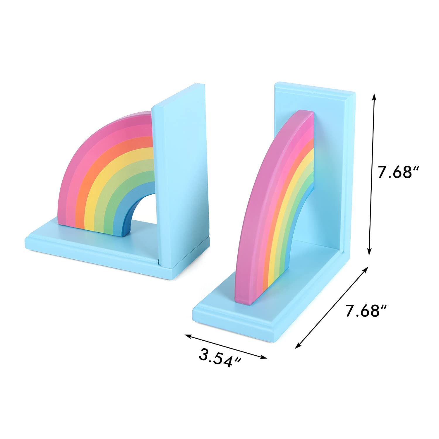 Mua NIKKY HOME Wooden Rainbow Book Ends Non-Skid Cute Bookends Book ...