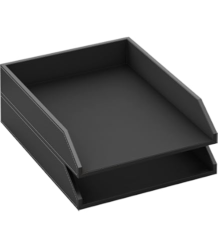 Realspace® Faux Leather Desk Valet Black 2 Set Of 2 Faux Leather For ...