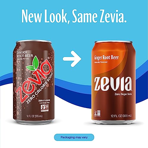 Zevia Zero Calorie Soda, Ginger Root Beer, 12 Ounce Cans (Pack of 20) | Pricepulse