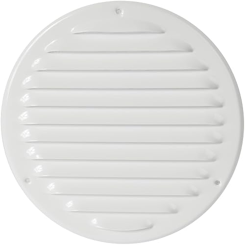 6'' Inch Metal White Vent Cover - Round Soffit Vent - Air Vent Louver ...