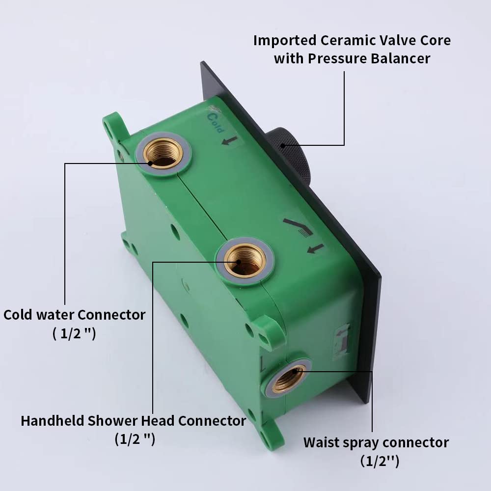 Mua AYIVG Matte Black Shower Flow Control Valve Temperature Display Concealed 3 Way Outlet ...