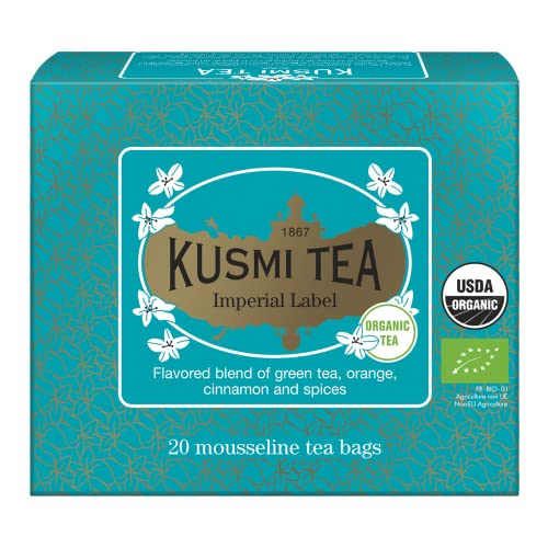 Kusmi Tea Label Imperial - 20 Muslin Tea Bags - Organic Blend of Green ...