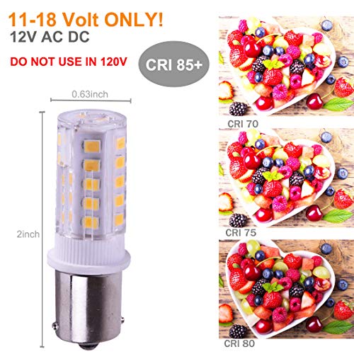 LeMeng 12V BA15S LED Bulb S8 SC 3W 300Lm 2700K Warm White,DC Bayonet Single Contact Base 1156 ...