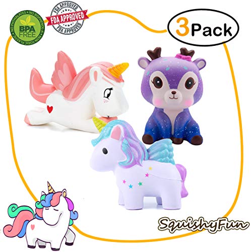 Rezipo 3 Pack Jumbo Giant Squishies Pink Pegasus Star Deer | Desertcart ...