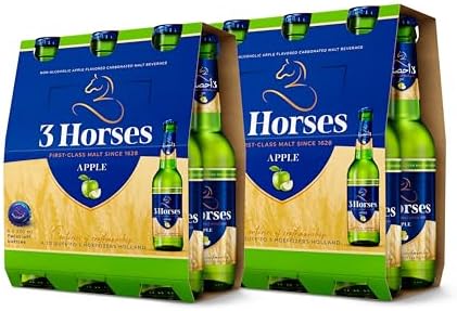 3 Horse Non Alcoholic Malt Drink Apple Flavor, 6 x 330 ml price in ...