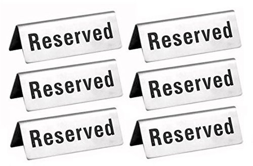 Reserved Signs Stainless Steel Double Sided Pack of 6 | Pricepulse
