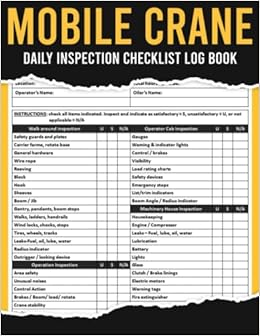 Amazon.com: Mobile Crane Daily Inspection Checklist Logbook: Mobile ...
