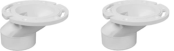 PlumBest C54402 3-Inch by 4-Inch PVC Offset Closet Flange with Plastic ...
