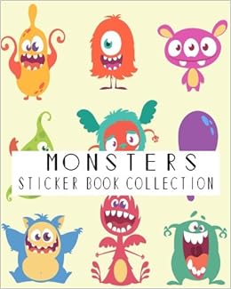 Monsters Sticker Book Collection: Blank Sticker Album for kids Size ...