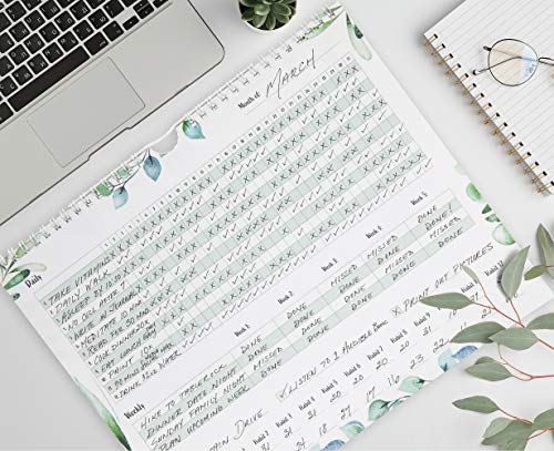 Simplified Greenery Habit Tracker Calendar - Designed and Made in USA ...