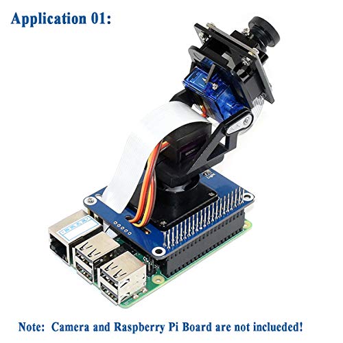Buy MakerFocus Raspberry Pi 4B Servo Motor Controller PWM Kit, 2-DOF Pan-Tilt HAT for RPi Light ...