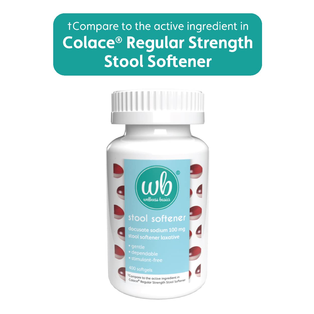 Mua Wellness Basics - Stool Softener with Docusate Sodium (100mg - 400 ...