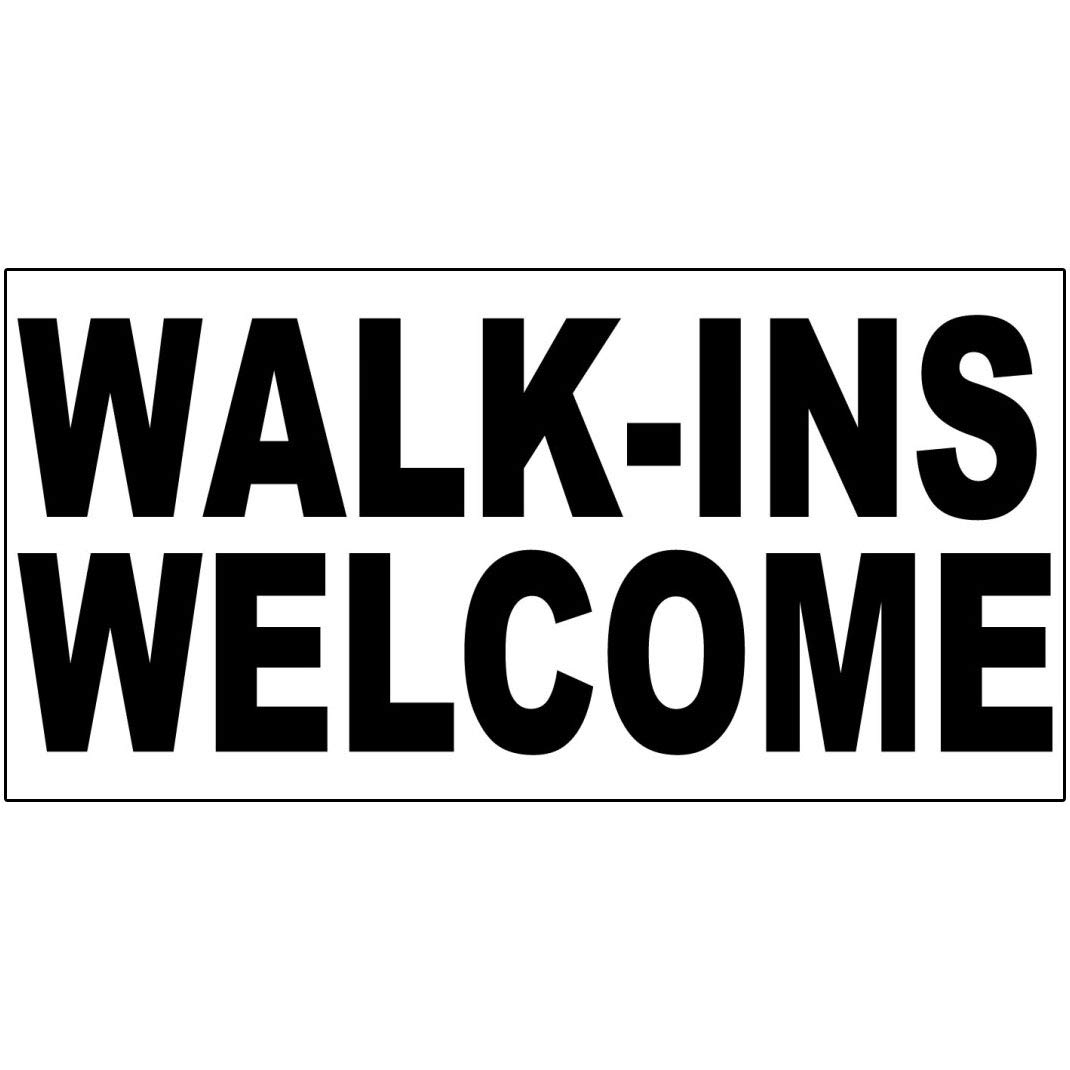 Walk-Ins Welcome Black Decal Sticker Retail Store Sign 4.5 X 12 Inches ...