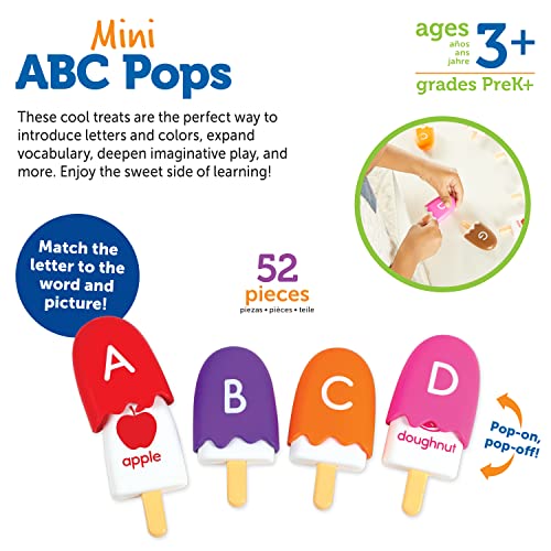 Learning Resources Mini ABC Pops, 52 Pieces, Ages 3+, Vocabulary Words ...