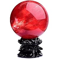 Amazon.com: GYKLE Red Obsidian Ball with Stand, 4 Inch Natural Red ...