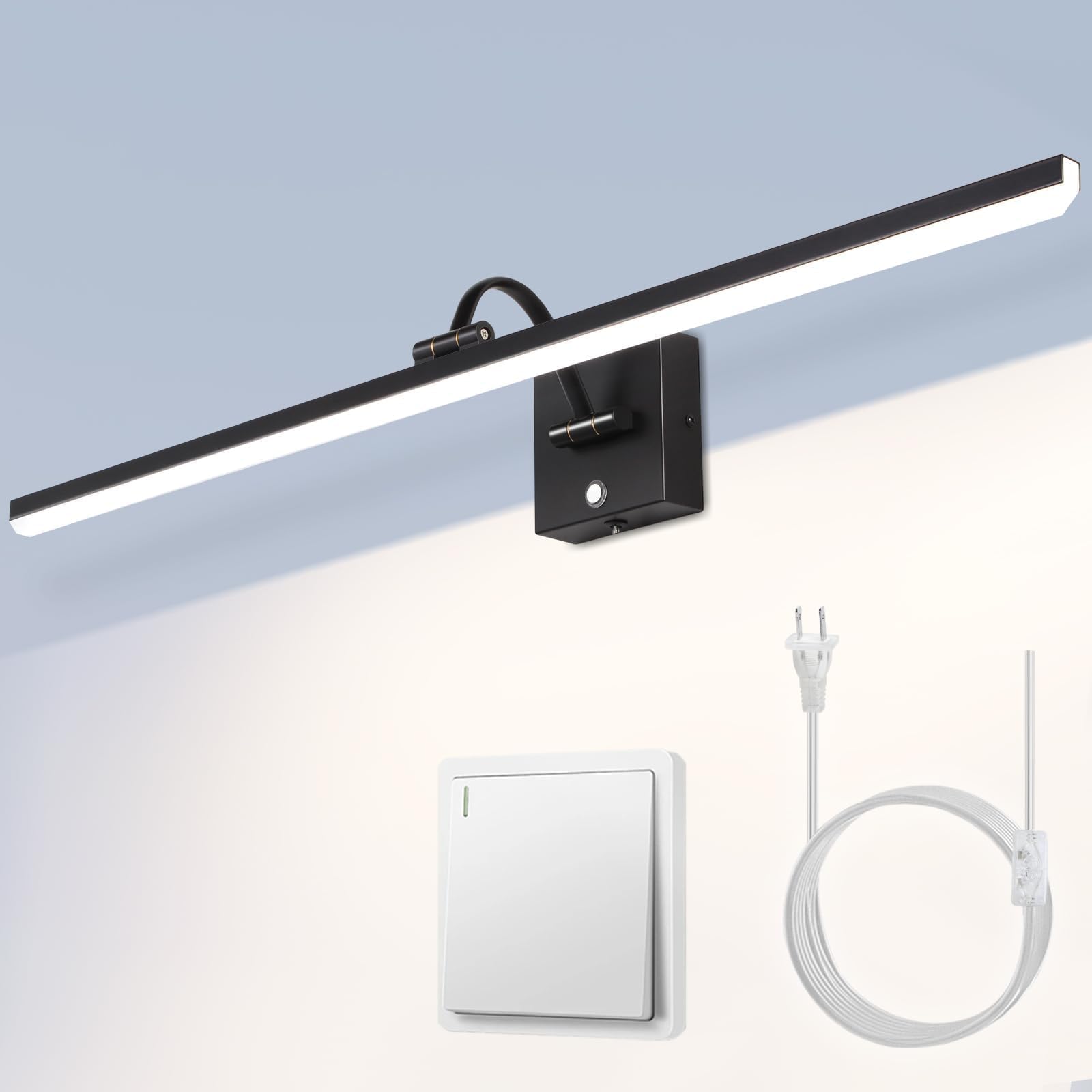 MantoLite 35" led Light bar Wall Sconce,Black Bathroom Vanity Lights ...