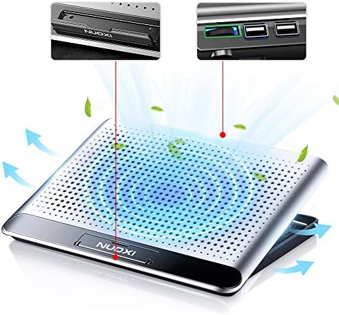 Aluminum Alloy Laptop Cooler Stand, 11-18" Ultra Slim Quiet Notebook ...