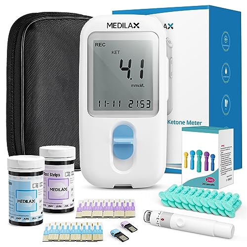 Medilax Ketone Monitor and Glucose Meter Kit - Dual Blood Sugar and ...