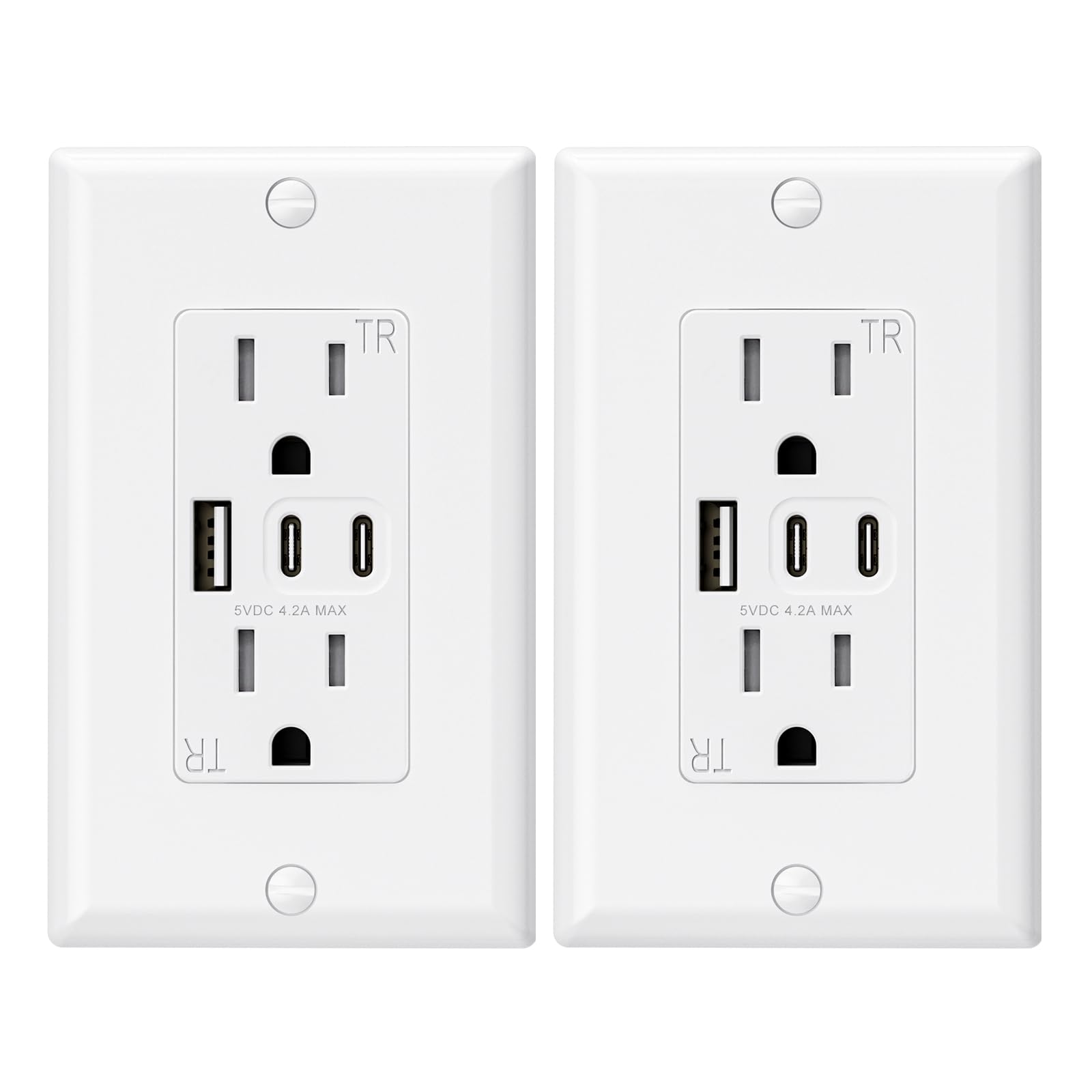 ELEGRP USB Outlets, 15 Amp Wall Outlet with 3 USB Ports, Dual USB C ...