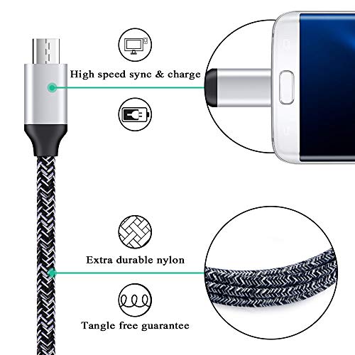 Micro USB Cable, Cebkit 2-Pack 6ft Cell Phone Charger Cords Android ...