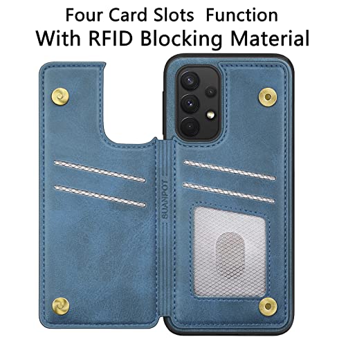 SUANPOT【RFID Blocking】 for Samsung Galaxy A32 5G Wallet case with Credit Card Holder,Flip Book ...