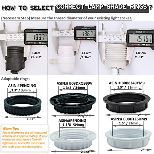 Light Socket Shade Rings,Aluminum Threaded Socket Ring For Medium Base ...