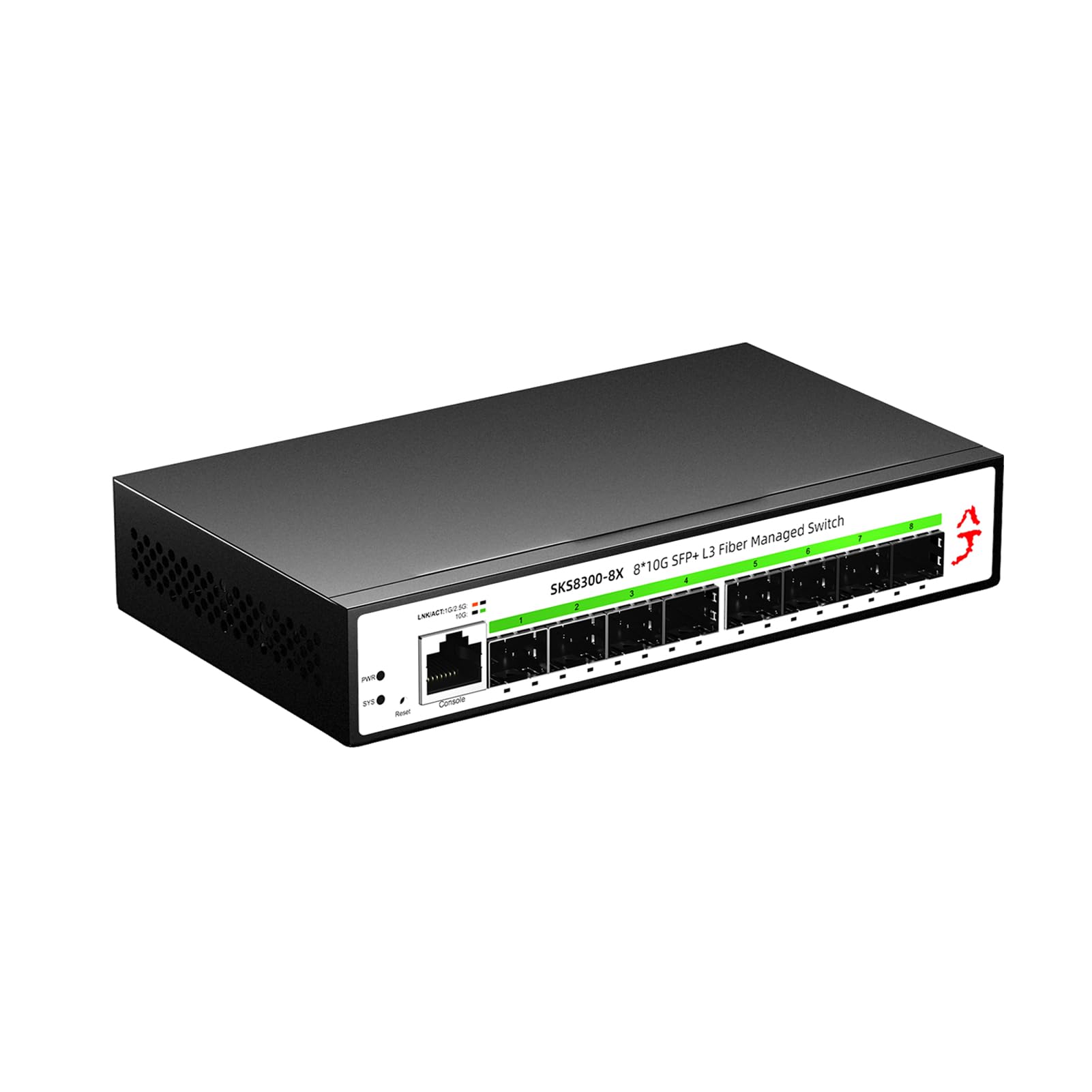 XikeStor 8 Port 10G SFP+ L3 Fiber Managed Switch, Multi Gigabit Ethernet Switch Support DHCP ...