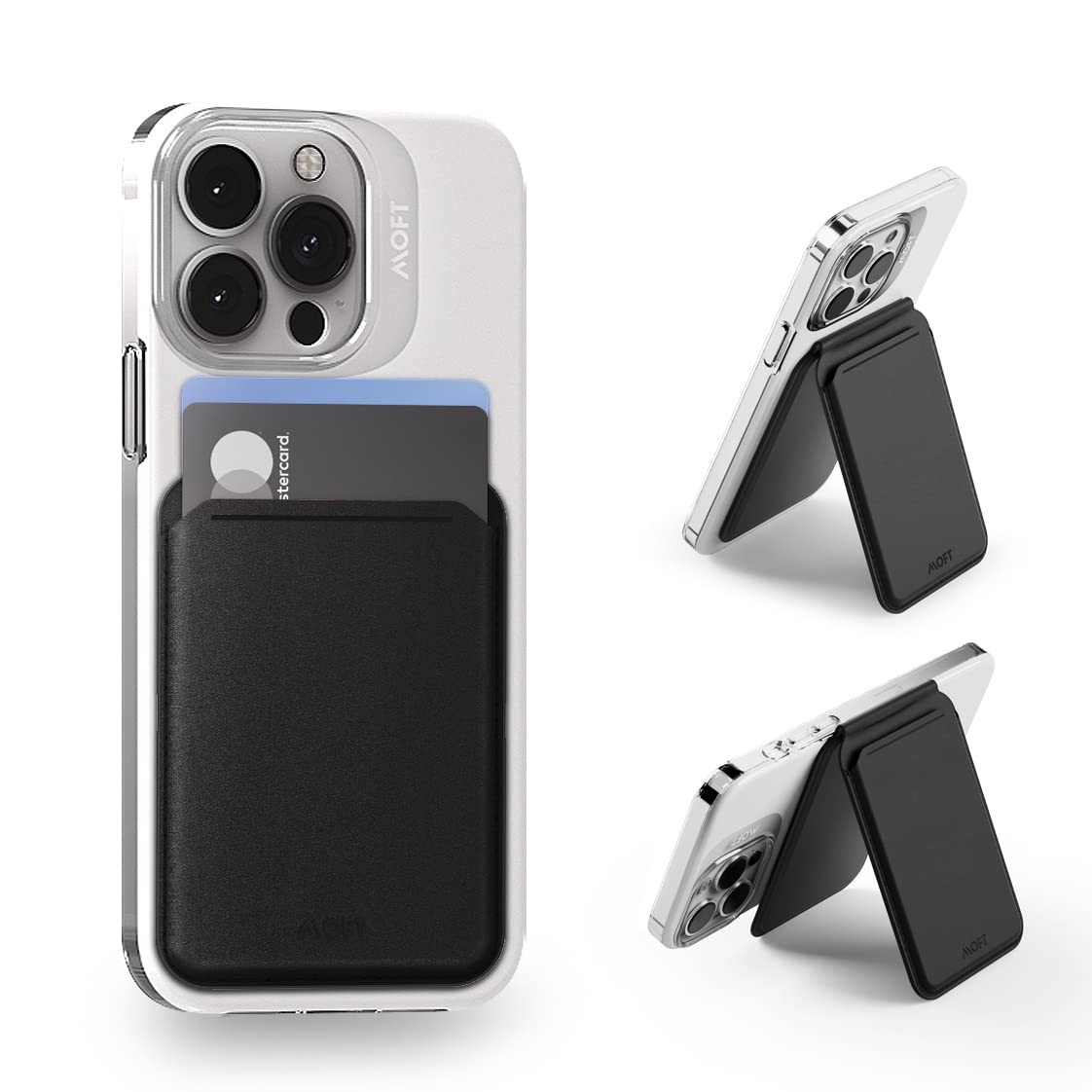 MOFT MagSafe Wallet Card Holder, Fit 1-2 Cards, Adjustable Magnetic Wallet Stand with Open ID ...