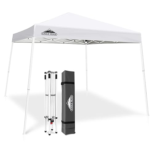 EAGLE PEAK 10x10 Slant Leg Pop-up Canopy Tent Easy One Person Setup ...