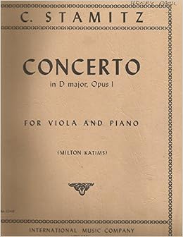 Amazon.com: Stamitz Concerto in D Major - Opus 1 for Viola & Piano ...