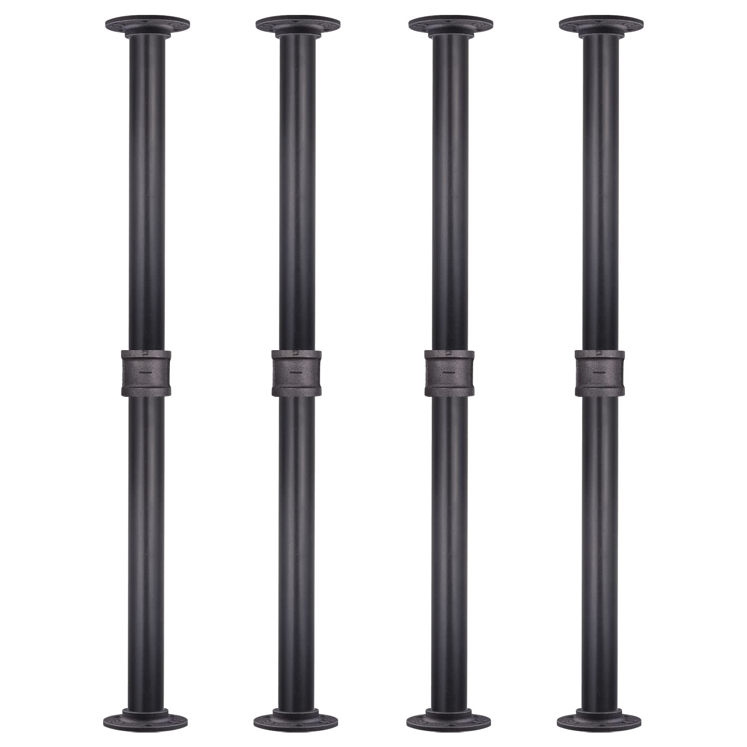 MUZIK 4 Pack Industrial Pipe Table Leg Set, Iron Base Legs for Coffee ...