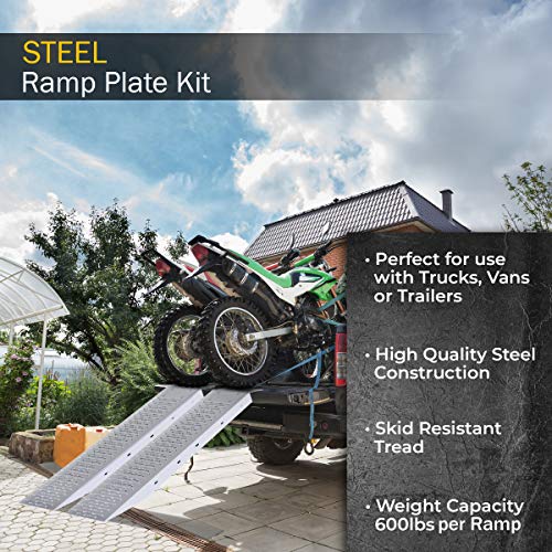 Stalwart 75-CAR1066 Loading Steel Ramp Set for ATVs, Motorcycles ...