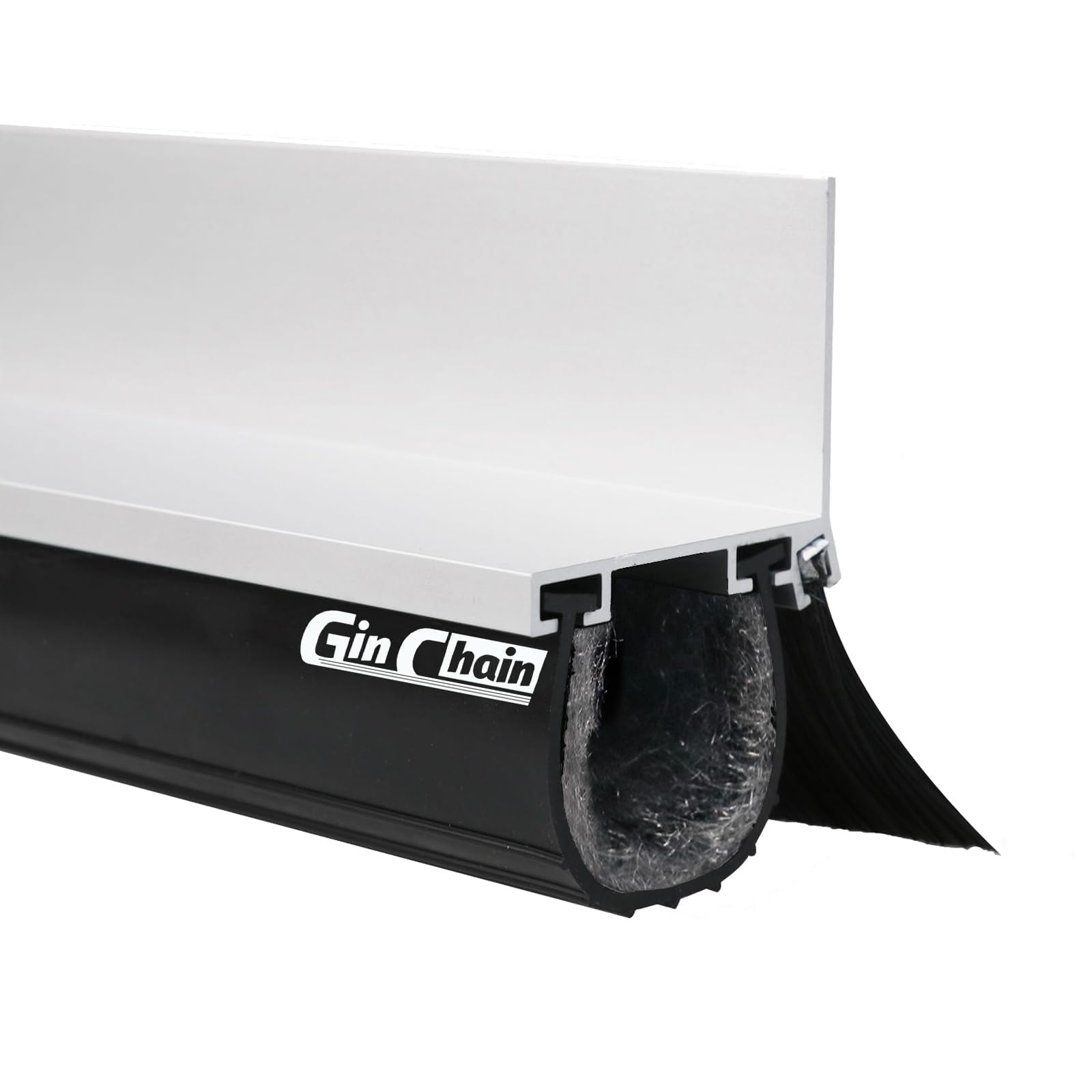 Ginchain Heavy-Duty U+O Garage Door Seals Bottom Rubber with Aluminum ...
