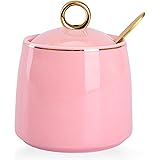 Amazon.com | WHJY Ceramic Sugar Bowl with Lid and Spoon, Simple White ...